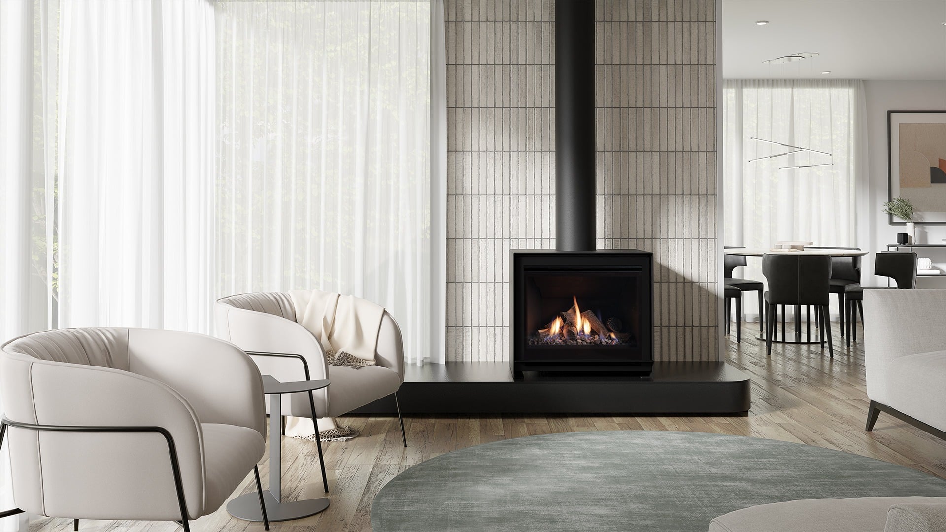 Escea DFS740 Freestanding Fire | Stoke Fireplace Studio
