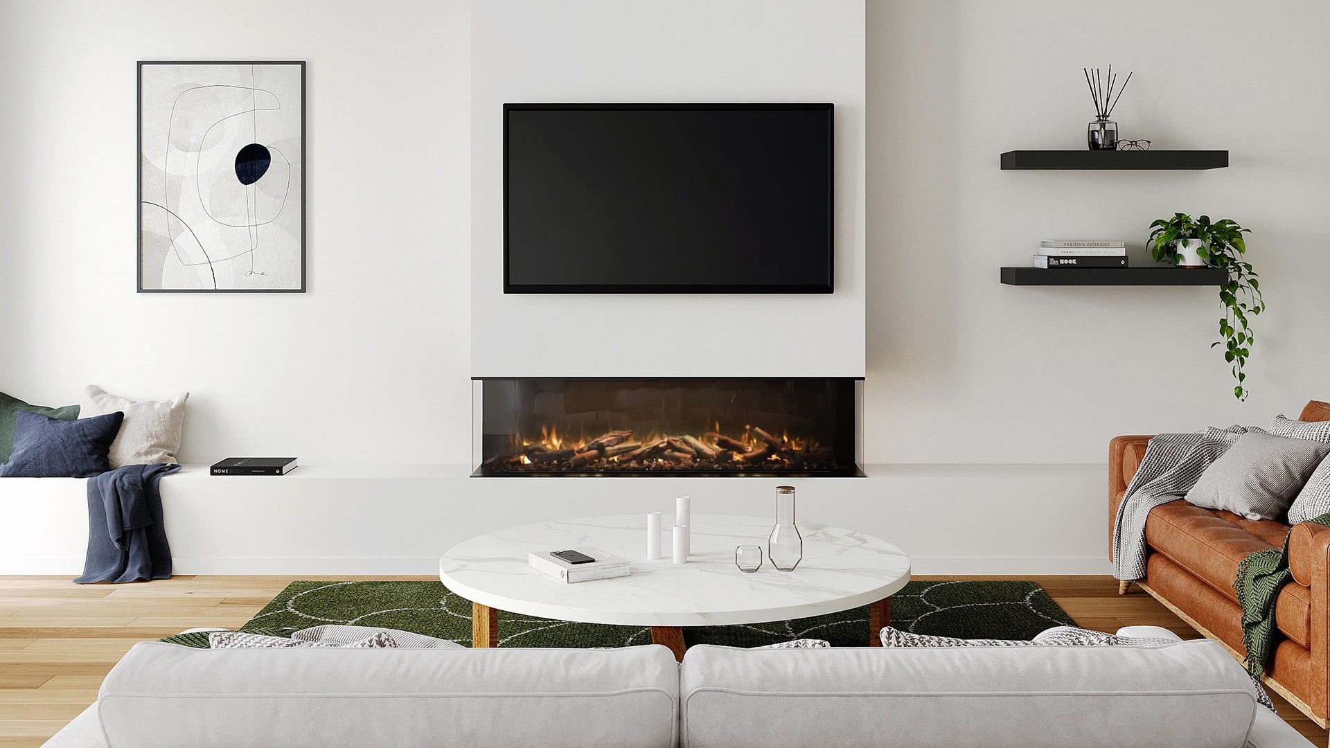 Ambe Multi65 Bay Electric Fireplace | Stoke Fireplace Studio