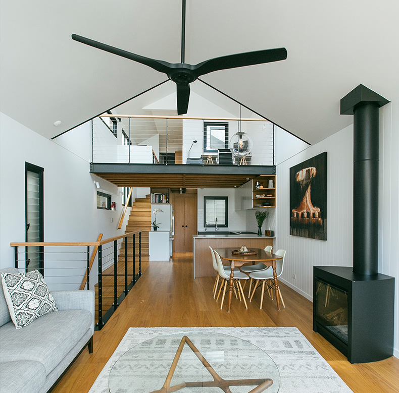 Architects narrow home designed to feel spacious and light